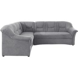 Ecksofa DOMO collection "Sarafina zeitlos&bequem, optional mit Federkern, Breite 240cm, L-Form", grau, B:240cm H:83cm T:190cm, Microfaser PRIMABELLE (100% Polyester) / Struktur (90% Polyester; 10% Polyacryl);Luxus-Microfaser (92% Polyester, 8% Nylon);Microfaser PRIMABELLE (100% Polyester), Sofas, Ecksofa, wahlweise mit Bettfunktion