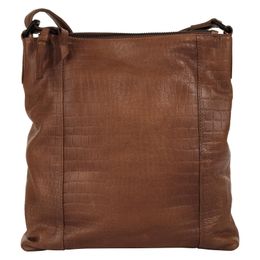 Umh&auml;ngetasche Betty Barclay, Damen, Gr. B/H/T: 26cm x 27cm x 5cm onesize, braun (cognac), Leder, Reptilienpr&auml;gung, Taschen Umh&auml;ngetasche, echt Leder
