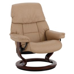 Relaxsessel stressless "Ruby", beige (sand paloma), B:74cm H:97cm T:74cm, Leder BATICK: BATICK ist ein leicht korrigiertes, durchgef&auml;rbtes und genarbtes M&ouml;belleder, bei dem die meisten Unebenheiten und Spuren in der Regel entfernt wurden.;Leder PALOMA: PALOMA ist ein durchgef&auml;rbtes Semianilin-M&ouml;belleder mit nat&uuml;rlicher Narbung., Sessel, Relaxsessel, mit Classic Base, Gr&ouml;&szlig;e S, Gestell Eiche, Wenge,