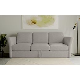 3-Sitzer Home Affaire "Lavars Schlafsofa", braun (latte), B:230cm H:90cm T:89cm, 53% strukturiertes Polyester, 47% Polyester, Sofas, 3-Sitzer, mit Bettfunktion, in zwei verschiedenen Bezugsqualit&auml;ten