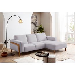 Ecksofa exxpo - SOFA FASHION "Starr, modern und klassisches Design, hochwertige Verarbeitung, bequem", grau, B:250cm H:84cm T:163cm, Sofas, Ecksofa, L-Form, wahlw. elektrische Sitztiefenverstellung, Massivholzf&uuml;&szlig;e