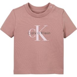 T-Shirt Calvin Klein Jeans "MONOGRAM SS T-SHIRT", Jungen, Gr. 56, noble rose, Jersey, Obermaterial: 93% Baumwolle, 7% Elasthan, unifarben, regular fit h&uuml;ftlang, Rundhals, eingesetzt abgesteppte Kante, Shirts T-Shirt, f&uuml;r Babys bis 2 Jahre, Logo-Druck
