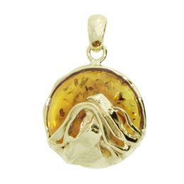 Kettenanh&auml;nger OSTSEE-SCHMUCK "- Anngret - Gold 333/000 - Bernstein" Gr. 32, gold (gold 333, goldfarben, gelb), Schmuckanh&auml;nger, Damen, Gelbgold 333, Kettenanh&auml;nger
