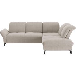 Sit & More Ecksofa SIT & MORE "Leandro L-Form", beige (creme), B:288cm H:88cm T:242cm, 90% Polyester, 10% Polyamid, Sofas, Ecksofa, Wahlweise mit Bett-, Kopfteil - und Armlehnfunktion, sowie Stauraum