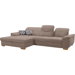 Ecksofa Alina "Nadira", braun (hellbraun xbo 2), B:297cm H:91cm T:199cm, Struktur fein XBO (90% Polyester, 10% Polyamide);Chenille GCP (100% Polyester), Sofas, Ecksofa, wahlweise mit Bettfunktion und Stauraum