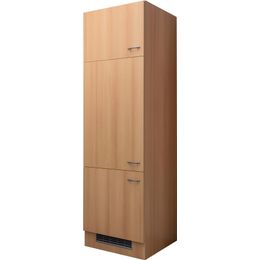 K&uuml;hlumbauschrank Flex-Well "Nano", braun (buche nachbildung), B:60cm H:200cm T:57,1cm, Holzwerkstoff, Schr&auml;nke, K&uuml;hlumbauschrank, (B x H x T) 60 x 200 x 57 cm