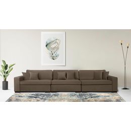 3-Sitzer Home Affaire "Skara", grau (taupe), B:310cm H:86cm T:100cm, 100% Polyester, Sofas, 3-Sitzer, Lounge-Sofa mit Federkernpolsterung, in vielen Bezugsvarianten