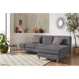 Sit & More Ecksofa SIT & MORE "Clio L-Form", grau (steel), B:246cm H:89cm T:165cm, Sofas, Ecksofa, wahlweise mit Bettfunktion oder Vorziehsitz und Bettkasten, Federkern