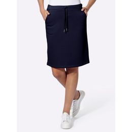 Schlupfrock Heine, Damen, Gr. 48, marine, 82% Baumwolle, 18% Polyester, unifarben, kurz, R&ouml;cke Schlupfrock