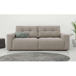 3-Sitzer Home Affaire "Turnon, Lounge-sofa, Breite 220 cm", braun (latte), B:220cm H:84cm T:94cm, 100% Polyester, Sofas, 3-Sitzer, Chenille, mit Knopf- und Doppelsteppung, elegantes Aussehen