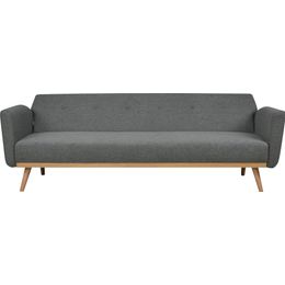 Schlafsofa Salesfever "Komfortables Sofa zum Entspannen", grau, B:212cm H:79cm T:85cm, Strukturstoff fein (100% Polyester), Sofas, Schlafsofa, Knopfheftung an der R&uuml;ckenfl&auml;che