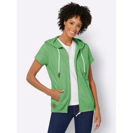 Shirtjacke Casual Looks "Sweatjacke", Damen, Gr. 46, gr&uuml;n (apfel), 100% Baumwolle, unifarben, Shirts Shirtjacke