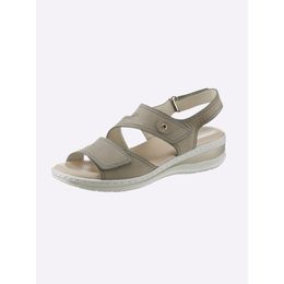 Sandalette, Damen, Gr. 38, gr&uuml;n (schilf), Veloursleder, Schuhe Sandalette