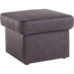 Sit & More Stauraumhocker SIT & MORE "Melissa", grau (anthrazit), B:60cm H:48cm T:60cm, 100% Polyester, Hocker, Stauraumhocker, klassisches Design, optional in dem mit Wasser zu reinigendem Bezug