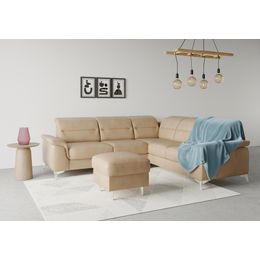 Sit & More Ecksofa SIT & MORE "Sinatra L-Form", braun (macchiato), B:251cm H:85cm T:231cm, 100% Polyester, Sofas, Ecksofa, optional mit Kopfteilverstellung und Armteilfunktion