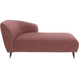 Recamiere Home Affaire "Oradea", rosa (rose), B:160cm H:78cm T:91cm, Samtoptik (100% Polyester), Sofas, Recamiere, mit eleganter Steppung auf R&uuml;ckseite der R&uuml;ckenlehne