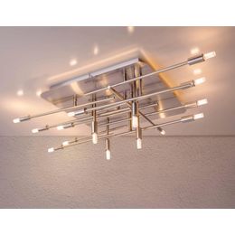 N&auml;ve N&Auml;VE LED Deckenleuchte "Ancona", grau (stahlgrau), 14, H: 15cm, 1 Stk., Leuchten, stahl-blank, Lichtfarbe warmwei&szlig; mit LED Backlight, 14xG9, Aluminium, LED Deckenleuchte