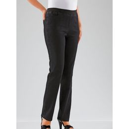 Stretch-Jeans Classic Basics, Damen, Gr. 25, Kurzgr&ouml;&szlig;en, schwarz (schwarz, denim), 84% Baumwolle, 15% Polyester, 1% Elasthan, unifarben, lang, Jeans Stretch-Jeans