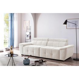 Big-Sofa exxpo - SOFA FASHION "exxpo MAVERICK, weicher Bezugstoff, hoher Sitzkomfort, Breite 240cm", beige, B:240cm H:80cm T:107cm, Sofas, Big-Sofa, inkl. verstellbare Kopfst&uuml;tzen, aufwendige Detailverarbeitung