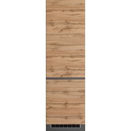 K&uuml;hlumbauschrank KOCHSTATION "KS-Riesa", braun (wotaneiche), B:60cm H:200cm T:60cm, Holzwerkstoff, Schr&auml;nke, K&uuml;hlumbauschrank, Breite 60 cm, MDF-Fronten