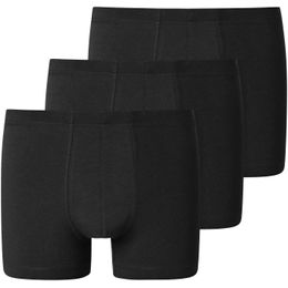 Boxer Schiesser "95/5", Herren, Gr. 9 (XXXL), schwarz (000, schwarz), Jersey, Obermaterial: 95% Baumwolle, 5% Elasthan, unifarben, eng, Unterhosen Boxer, mit tonalem Komfortbund