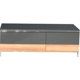 Lowboard OTTO HOME "Onyx", grau (anthrazit, walnussfarben), B:187,6cm H:45,5cm T:45,1cm, Holzwerkstoff, Sideboards, Lowboard, Kommode mit Soft-Close-Funktion, in zwei Breiten, Fernsehtisch