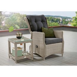 Gartenlounge-Set Destiny "CASA MERANO", wei&szlig; (vintage wei&szlig;, hellgrau), Obermaterial: 100% Polyester. F&uuml;llung: 100% Polyurethan, Sitzm&ouml;bel-Sets, Gartenlounge-Set, Aluminium, Polyrattan