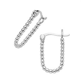 Paar Creolen Firetti "Schmuck Geschenk Silber 925 Ohrschmuck Ohrringe l&auml;nglich Kugeloptik", silberfarben, Ohrringe, Damen, Silber 925 (Sterlingsilber), Paar Creolen