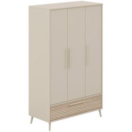 Kleiderschrank Paidi "EEFJE in Beige mit Schublade und T&uuml;ren, verschiedene Ausf&uuml;hrungen", beige (cashmere, beige, groovy, oak), B:124cm H:204cm T:57cm, Holzwerkstoff, Schr&auml;nke, Kleiderschrank, inkl. Kleiderstangen und Einlegeb&ouml;den, Kleiderschrank aus Holz