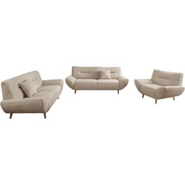 Polstergarnitur Home Affaire "DRAGO", beige, beige, gepolstert,Set 3-2-1,beige, Sitzm&ouml;bel-Sets, Polstergarnitur