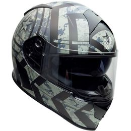R&Ouml;MER HELME Motorradhelm R&Ouml;MER HELME "Essen" Gr. S, grau (schwarz, grau), Helme, S Kopfumfang: 55cm - 56cm, gemustert, Motorradhelm