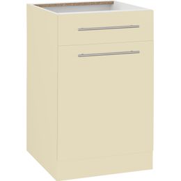 Wiho-K&uuml;chen Unterschrank WIHO K&Uuml;CHEN "Unna", beige (front und korpus: magnolia), B:50cm H:82cm T:57cm, Schr&auml;nke, Unterschrank, 50 cm breit, ohne Arbeitsplatte