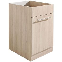 Wiho-K&uuml;chen Sp&uuml;lenschrank WIHO K&Uuml;CHEN "Filo", front und korpus: vicenza eiche hell, B:50cm H:82cm T:57cm, Schr&auml;nke, Sp&uuml;lenschrank, 50 cm breit, ohne Arbeitsplatte