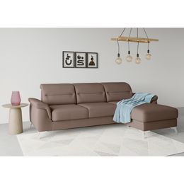 Sit & More Ecksofa SIT & MORE "Sinatra L-Form", braun (espresso), B:258cm H:85cm T:170cm, 98% Polyester, 2% Polyamid, Sofas, Ecksofa, mit Recamiere, optinal mit Kopfteilverstellung und Armteilfunktion