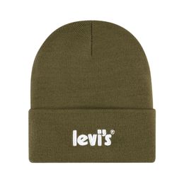 Beanie LEVI'S KIDS "LAN POSTER LOGO BEANIE", Kinder, gr&uuml;n (schwarz olive), Kunstfaser, M&uuml;tzen Beanie, UNISEX