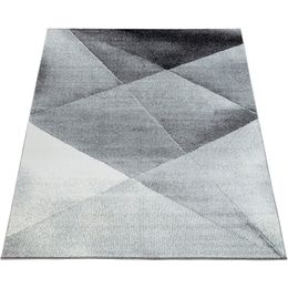 Teppich Paco Home "ECE 922", grau, B:70cm H:14mm L:140cm, Polypropylen (PP), Teppiche, Teppich, Kurzflor, modernes geometrisches Design