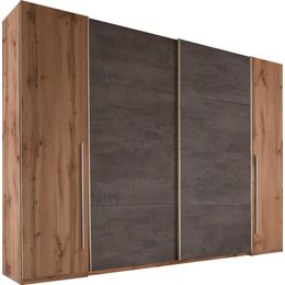 Schwebet&uuml;renschrank Schlafkontor "Match", grau (wildeichefarben, betonfarben), B:270cm H:225cm T:61cm, Schr&auml;nke, Schwebet&uuml;renschrank, mit Dreh- und Schwebet&uuml;ren