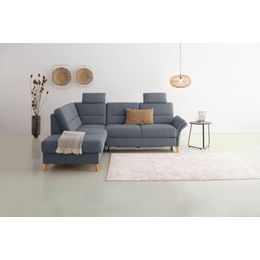 Ecksofa Home Affaire "Westerland L-Form", grau (anthrazit), B:238cm H:90cm T:213cm, 100% Polyester, Sofas, Ecksofa, Federkern-Polsterung, wahlweise mit Bettfunktion, Bettkasten
