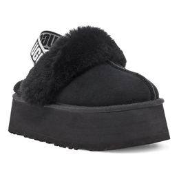 UGG Australia Hausschuh UGG "Funkette", Damen, Gr. 9 (40), schwarz, Lammfell, Veloursleder, Schuhe Hausschuh, mit modischer Plateausohle