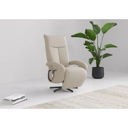 Sit & More TV-Sessel SIT & MORE "Emely, inkl. Kopfteilverstellung & 360 Drehfunktion", beige (creme), B:74cm H:112cm T:82cm, 95%Polyester, 5% Polyamid, Sessel, TV-Sessel, wahlweise mit 2 Motoren, Akku & Aufstehhilfe