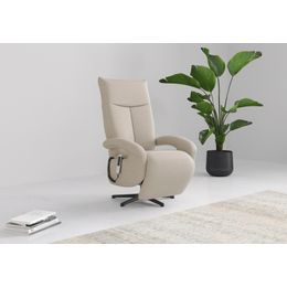 Sit & More TV-Sessel SIT & MORE "Zoe, inkl. Kopfteilverstellung & 360 Drehfunktion", beige (creme), B:74cm H:112cm T:82cm, 95% Polyester, 5% Polyamid, Sessel, TV-Sessel, wahlweise mit 2 Motoren, Akku & Aufstehhilfe