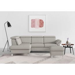 Sit & More Ecksofa SIT & MORE "Arngast L-Form", grau (light grau), B:245cm H:84cm T:194cm, Sofas, Ecksofa, inklusive Kopfteilverstellung und Federkern