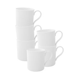 Villeroy & Boch Tasse VILLEROY & BOCH "Kaffeetassen Modern Grace 170 ml 6er Set wei&szlig;", wei&szlig;, Porzellan, Trinkgef&auml;&szlig;e, Tasse