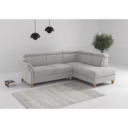 Ecksofa Home Affaire "Glendale, L-Form", silber, B:247cm H:84cm T:193cm, 90% Polyester, 10% Polyamid, Sofas, Ecksofa, inkl. Kopfteilverstellung, wahlweise mit Vorziehsitz und Bettkasten