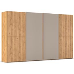 Schwebet&uuml;renschrank Rauch "Kleiderschrank Schrank Garderobe Schlafzimmerschrank SCALE-WOOD", braun (asteiche massiv, glas fango matt), B:360cm H:223cm T:68cm, Holz teilmassiv, Schr&auml;nke, Schwebet&uuml;renschrank, edle geteilte Front in massiver Asteiche mit Glast&uuml;ren MADE IN GERMANY