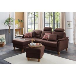 Ecksofa Home Affaire "Palmera L-Form, B: 244 cm - OTTO. Verl&auml;ssliche Qualit&auml;t.", braun (mokka), B:244cm H:89cm T:163cm, 100% Polyester;Struktur (100% Polyester);Luxus-Microfaser in Lederoptik (100% Polyester), Sofas, Ecksofa, optional Bettfunktion & Bettkasten, Federkern