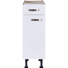 Unterschrank KOCHSTATION "KS-Cara", wei&szlig; (wei&szlig;, wei&szlig;), B:30cm H:87cm T:58,4cm, Schr&auml;nke, Unterschrank, Breite 30 cm, mit Vollauszug und Soft-Close-Funktion