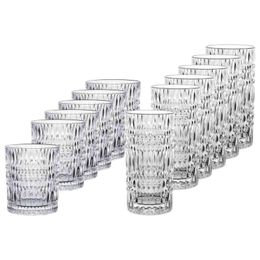 Gl&auml;ser-Set Nachtmann "Longdrink & Becher Set Ethno 12er Set transparent", bunt (transparent), 12 tlg., Glas, Trinkgef&auml;&szlig;e, Gl&auml;ser-Set
