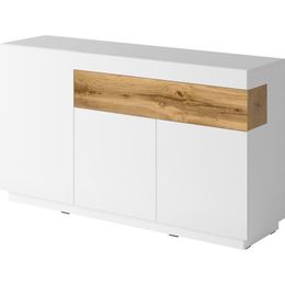 Sideboard OTTO HOME "SILKE", wei&szlig; (wei&szlig; hochglanz, votaneichefarben), B:150cm H:84,5cm T:40cm, Sideboards, Sideboard, Breite 150 cm