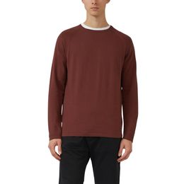 Rundhalspullover s.Oliver, Herren, Gr. S, rot braun, Strick, Obermaterial: 100% Baumwolle, unifarben, regular fit normal, Rundhals, Raglan&auml;rmel, Pullover Rundhalspullover, mit Raglan&auml;rmeln